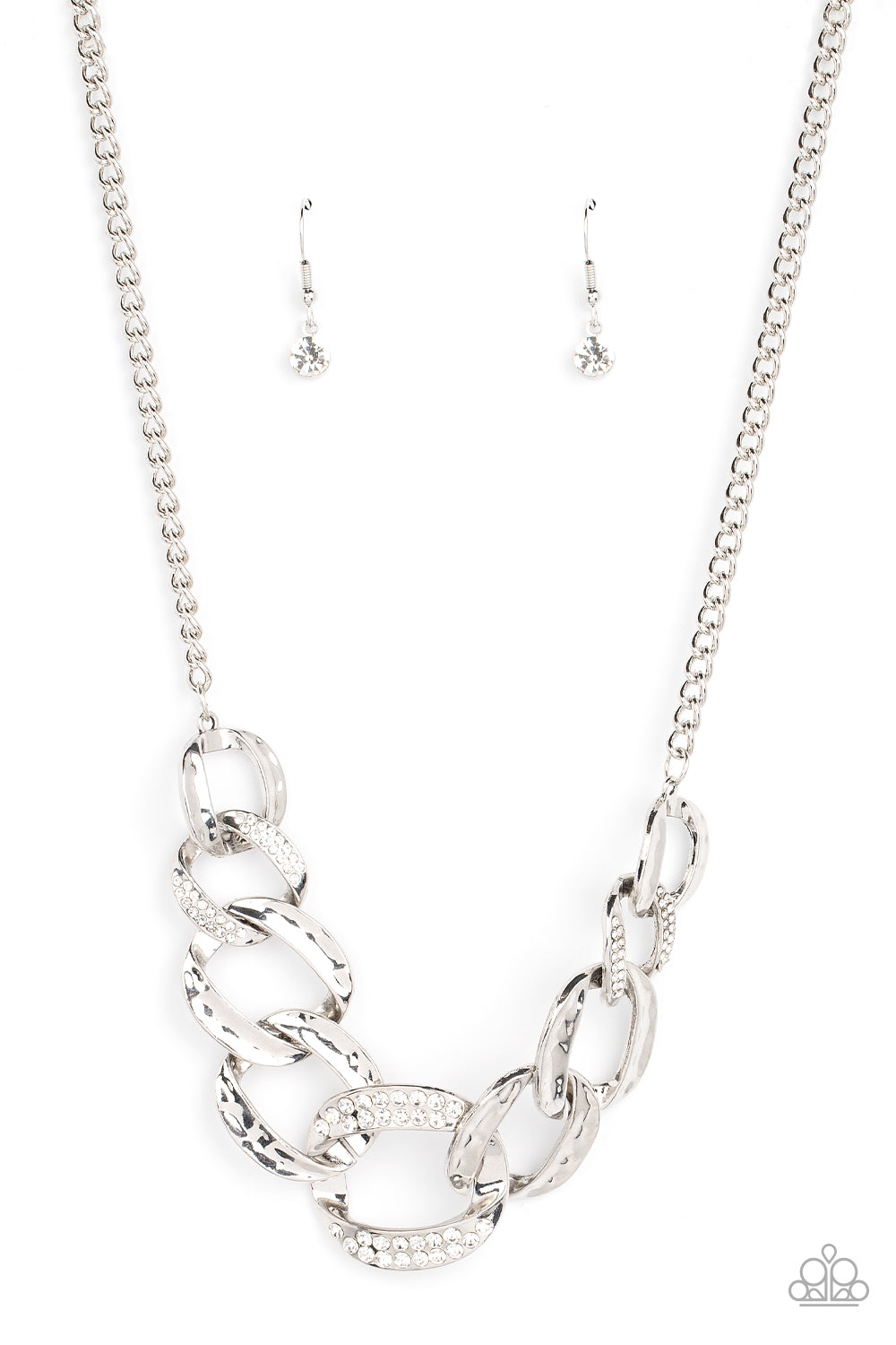 Paparazzi Bombshell Bling White Short Necklace - P2IN-WTXX-044XX ...
